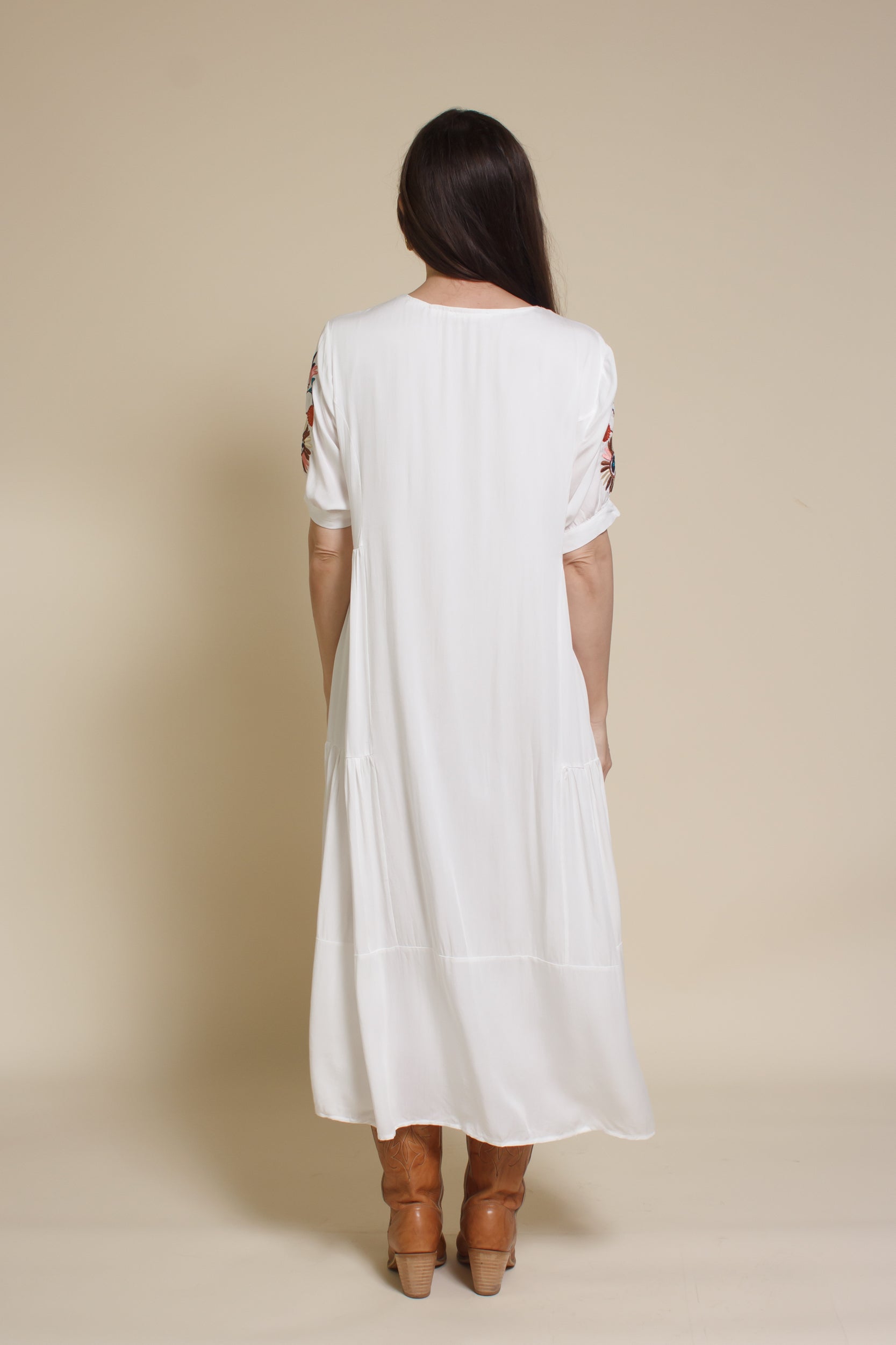 Tea N Roses Embroidered Midi Dress – Franklin Sunset